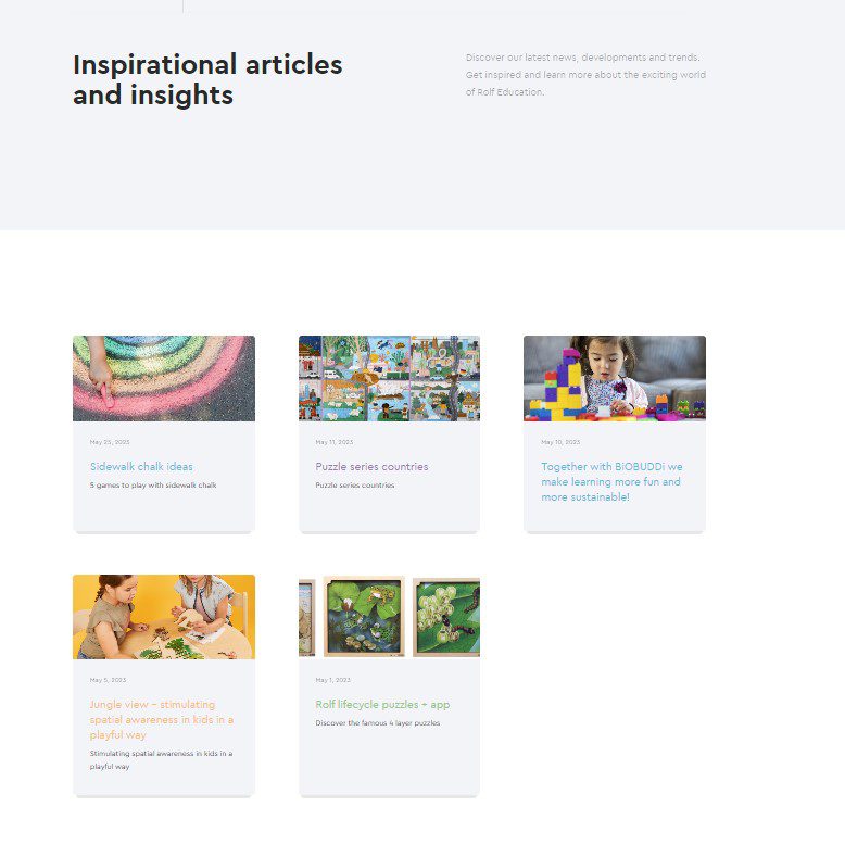 Product Inspiration - Rolf Education